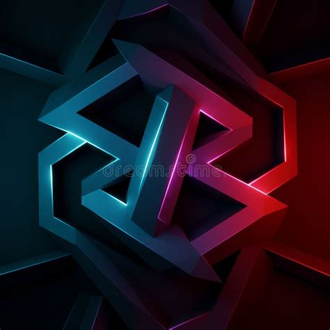 Abstract Geometric Design Featuring Interlocking 3d Shapes With Sharp Angles The Stock