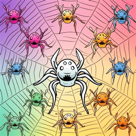 Premium Photo A Close Up Of A Spider Surrounded By Many Different