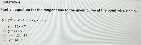 Find An Equation For The Tangent Line To The Given Cameramath