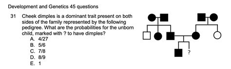 Solved Development And Genetics 45 ﻿questions31 ﻿cheek
