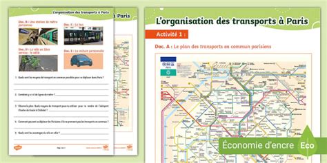 Les transports parisiens fiche d activités Twinkl