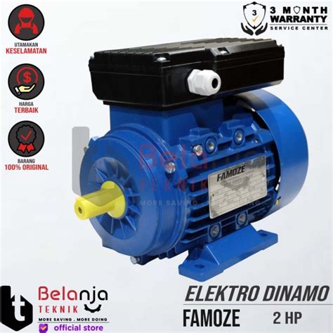 Jual Best Seller Famoze Mesin Penggerak Dinamo 2 Hp 1 Phase 4 Pole