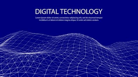 Premium Vector Digital Technology Wave Abstract Background With Dots And Lines Moving In Space