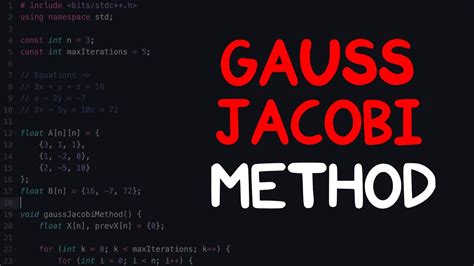 gauss jacobi method implementation coding tutorial numerical