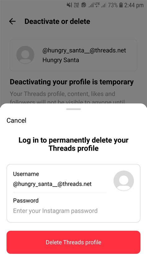 how to delete a thread on instagram