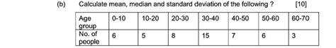 B Calculate Mean Median And Standard Deviation Of The Following 10