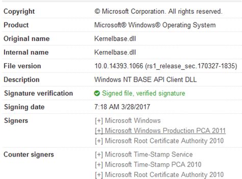 Windows Why Does My Rundll Exe Not Have A Verified Signature