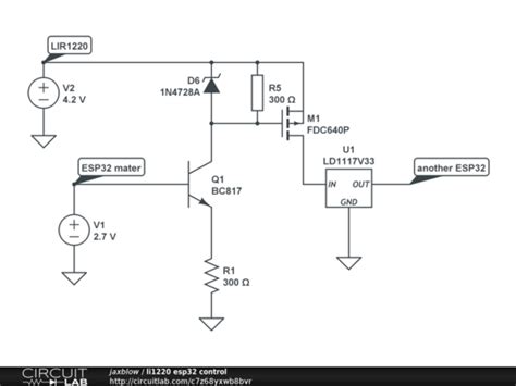 Batteries Li1220 Chargered 4 2v Battery Power Control With Esp32 2 7v Gpio Using Pmos