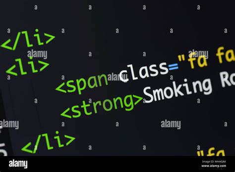 Real Html Code Developing Screen Programing Workflow Abstract