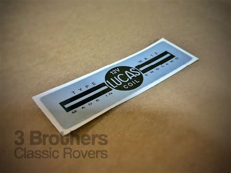 Engine Bay Decal 12v Lucas Coil — 3 Brothers Classic Rovers
