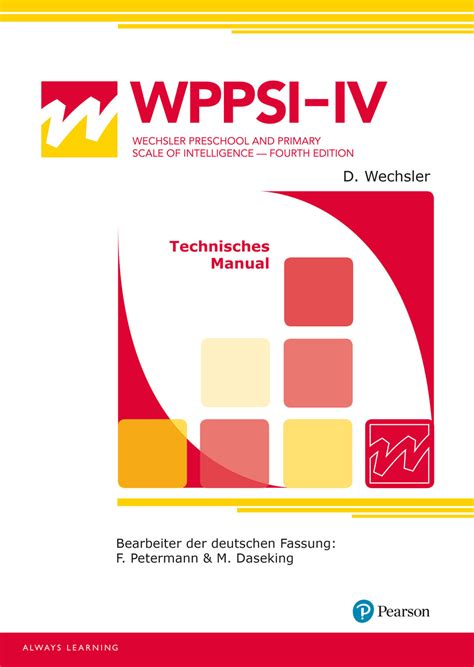 Wppsi Iv Wechsler Preschool And Primary Scale Of Intelligence Fourth Edition Testzentrale