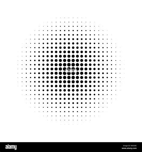 Halftone Effect Isolated On White Background Halftone Dots Pattern Radial Gradient Vector