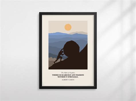 Sisyphus Poster Sisyphus Wall Art Sisyphus The Myth Sisyphus Print