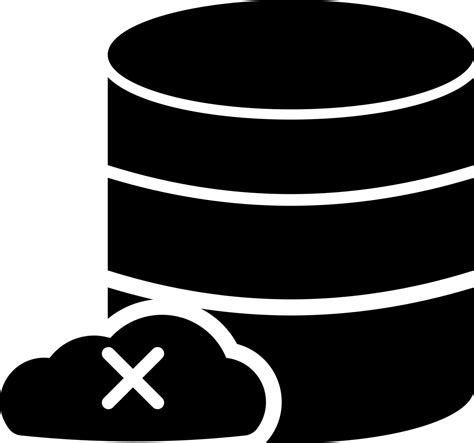 Black And White Database And Cross Cloud 24280739 Vector Art At Vecteezy