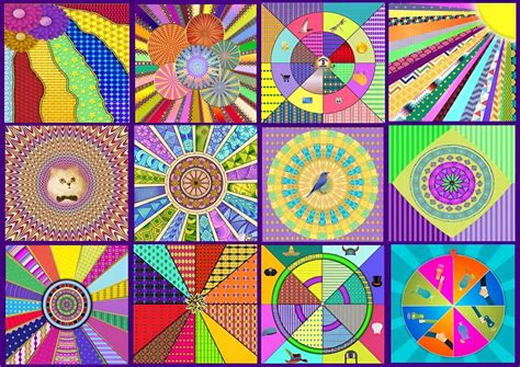 Solve Разноцветный коллаж Jigsaw Puzzle Online With 252 Pieces