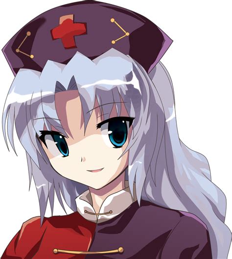 Safebooru Blue Eyes Dress Hat Highres Long Hair Nurse Cap Oyu No