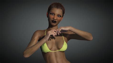 3D Model Naked Realistic Female Game Ready Model VR AR Low Poly