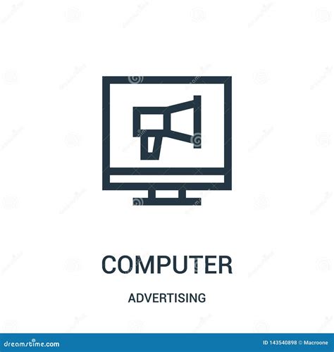 computer icon vector from advertising collection thin line computer