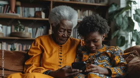 Grandson Patiently Teaches His Grandmother To Use A Mobile Phone