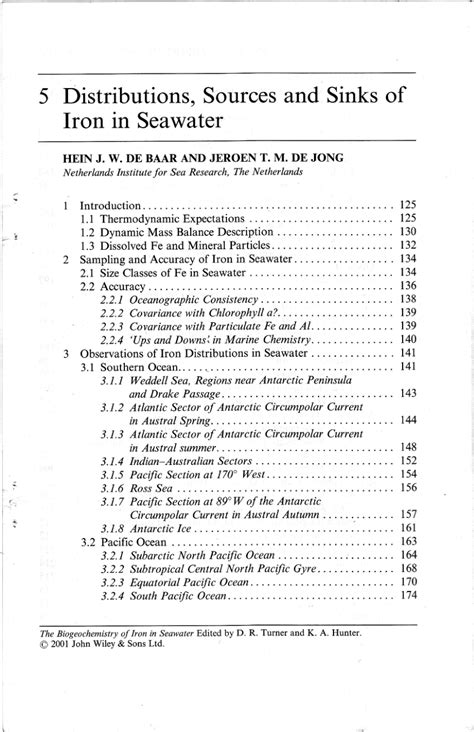 Pdf Distributions Sources And Sinks Of Iron In Seawater