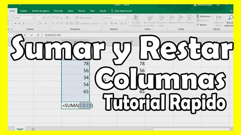 Video Tutorial ¿cómo Sumar Y Restar Dos Columnas En Excel Muy Fácil Youtube