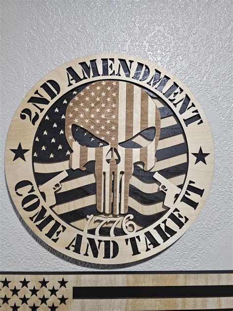 2nd Amendment Skull Round Sign Etsy