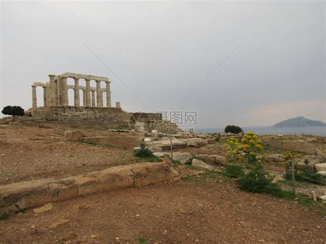 希腊苏尼翁角波塞冬神庙的古代遗址高清图片下载 正版图片506625363 摄图网
