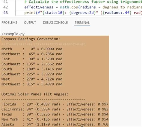 Python Degrees To Radians Conversion