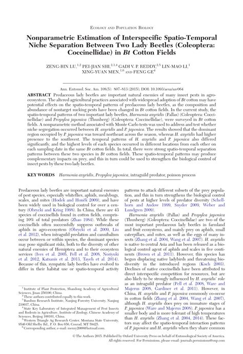 pdf nonparametric estimation of interspecific spatio temporal niche