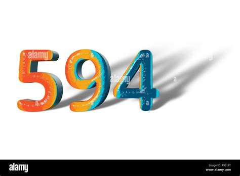 3D Number 594 five hundred ninety four lively colours Stock Photo - Alamy