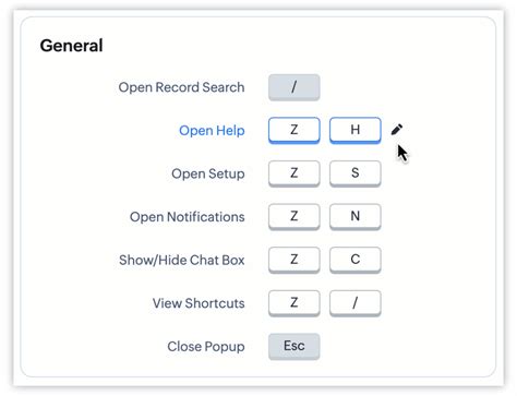Keyboard Shortcuts In Zoho Crm