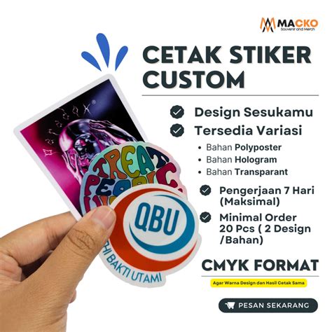 Jual Cetak Stiker Custom Dengan Potongan Die Cut Untuk Stiker Label