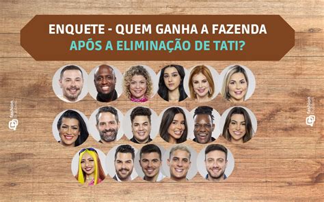 Enquete Após A Eliminação De Tati Quem Ganha A Fazenda 2022