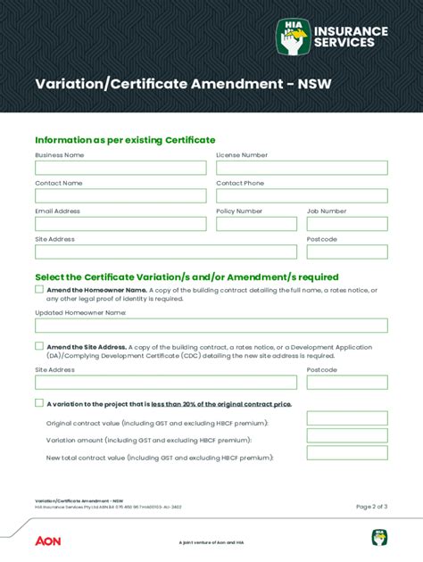 Fillable Online Act Variationcertificate Amendment Fax Email Print