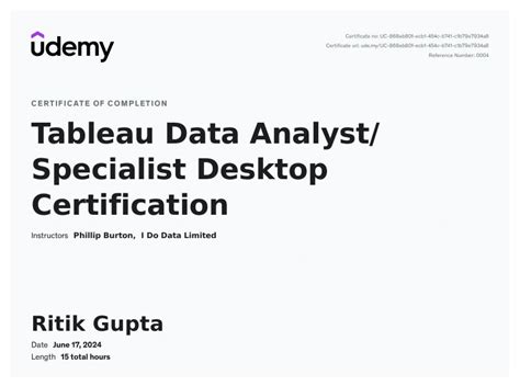 Completed Tableau Data Analytics Course Ritik Gupta Posted On The