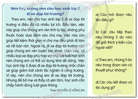 Câu Hỏi 1 Nhận Xét Trang 92 Sgk Tiếng Việt 5 Cánh Diều Đọc đoạn Văn