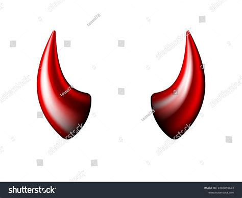 Realistic Red Black Halloween Devil Horns Stock Vector Royalty Free