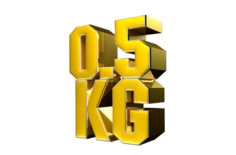 Number 0.5 Kg gold 3D. stock illustration. Illustration of measurement ...