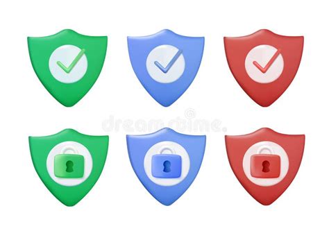 Security Shield Sign 3d Vector Illustration Lock Security Icon Set Of Security Shield Icons