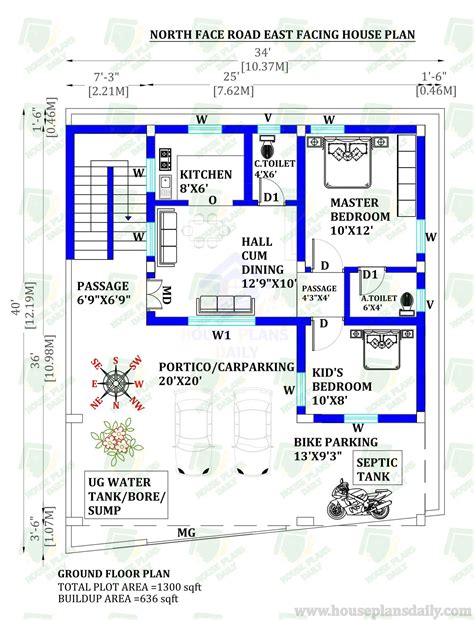 North Road East Facing House Plan Houseplansworld