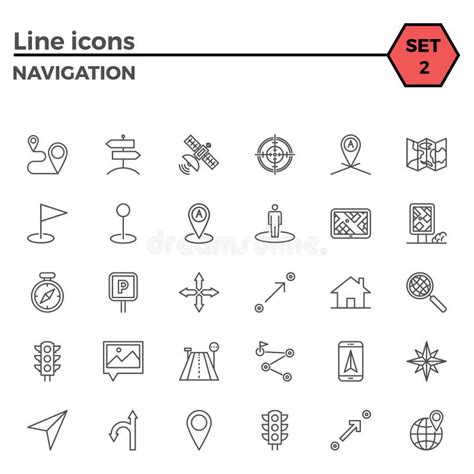 Navigation Icon Set Stock Vector Illustration Of Icon 88270905