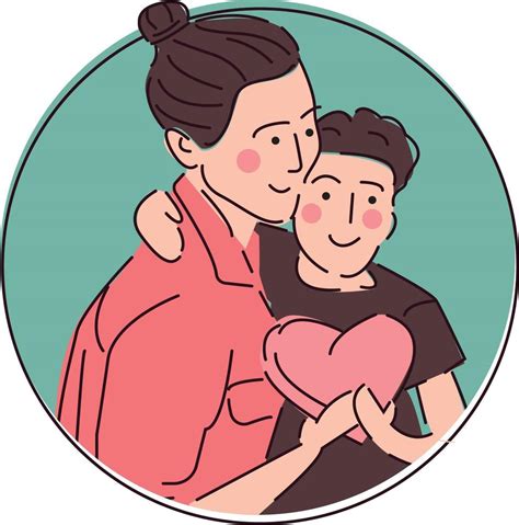 Feliz Día De La Madre Dibujos Animados Dibujados A Mano Ilustración Con