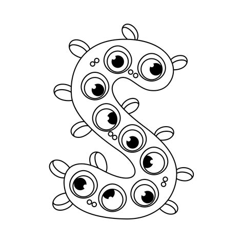 livro de páginas para colorir do alfabeto do monstro página para