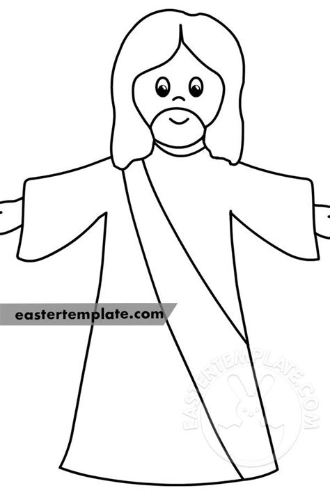Printable Jesus Open Arms Easter Template