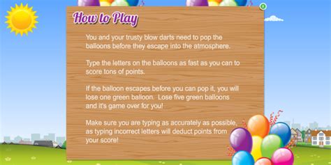 Type A Balloon Flash To HTML5 Online Typing Game