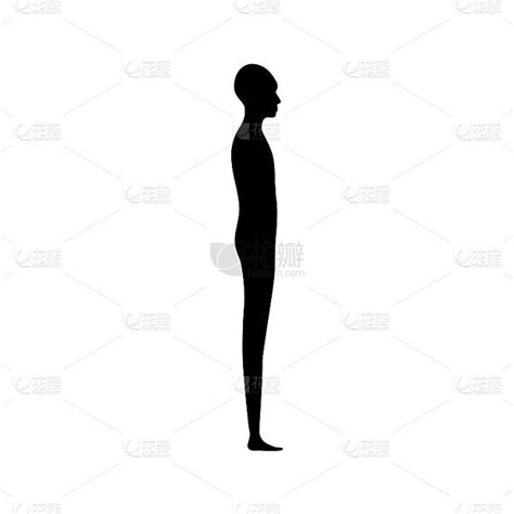 一个青少年的侧面人体轮廓性别中立的人