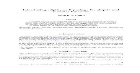 pdf introducing elliptic an r package for elliptic and modular