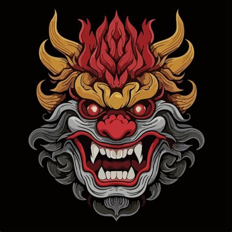 Premium Vector Barong Vector Illustration Indonesian Barong Simple Design