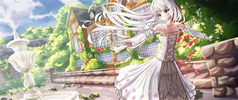 Download Wallpaper 2560x1080 Girl Dress Glance Anime Art Dual Wide