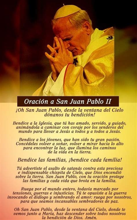 Oracion Oficial A San Juan Pablo Ii Pope John Paul Ii Quotes St John Paul Ii God Prayer